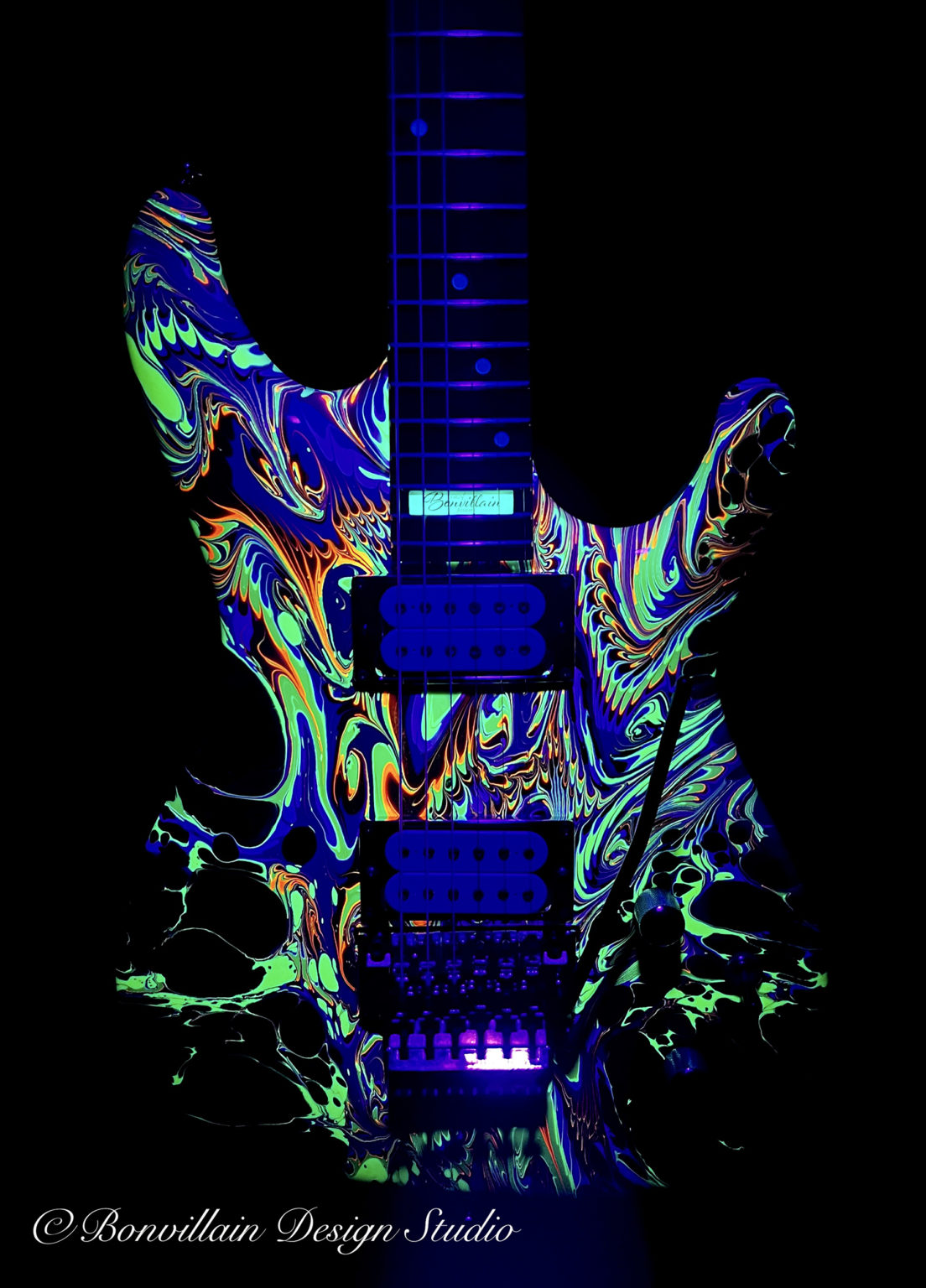Joe Satriani Collaboration Charity Art Guitar - Bonvillain Design Studio